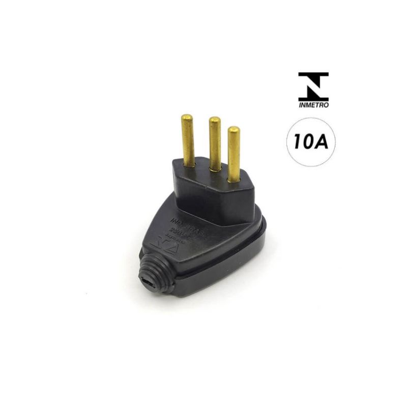 PLUG MACHO 2P+T 10A 90º PRETO STECK REF: SN07311PT - DÍNAMO