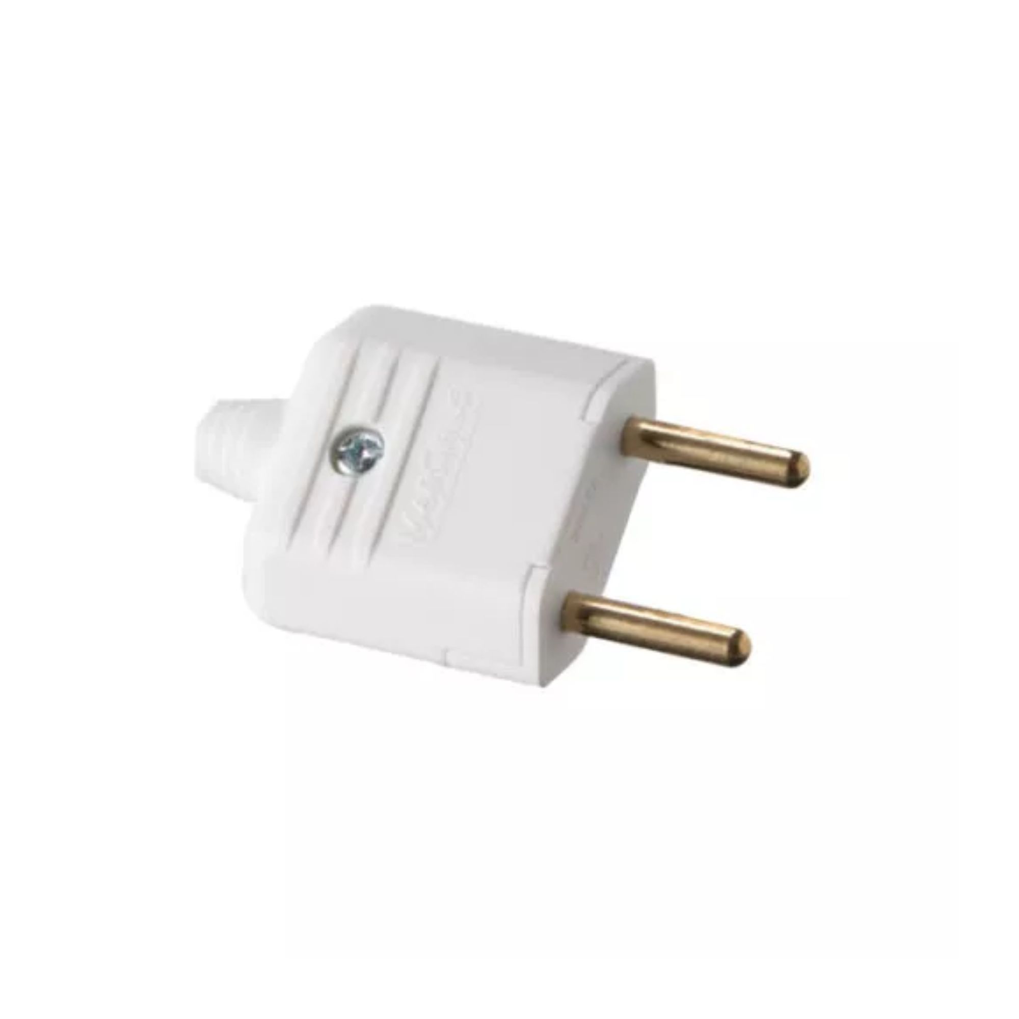 PLUG MACHO 10A 2P 180º BRANCO PLD1-2 MARGIRIUS REF: PA011983 - DÍNAMO