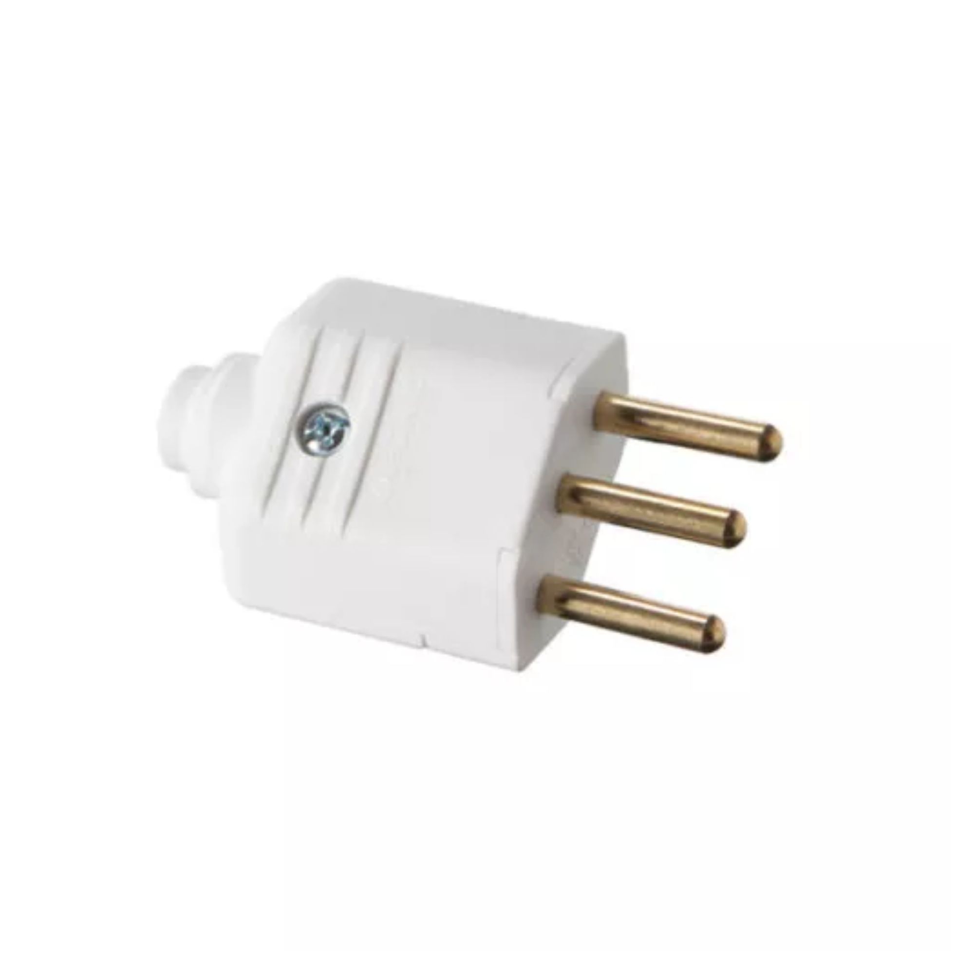 PLUG MACHO 10A 2P+T 180º BRANCO PLD1-3 MARGIRIUS REF: PA012683 - DÍNAMO